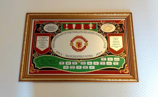 MANCHESTER UNITED FOOTBALL Club Rare Vintage Centenary Mirror 1978-79 ...