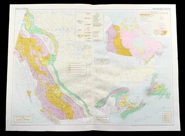 CARTE DE CANADA Canadien Physique Géographie Physiographic Grand ...