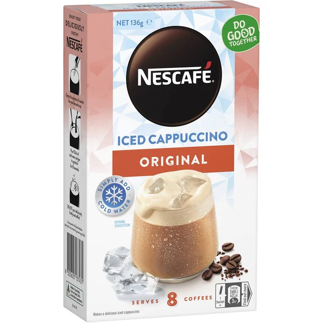 NESCAFE ICED COFFEE Cappuccino Original Sachets 8 Pack $17.00 - PicClick AU