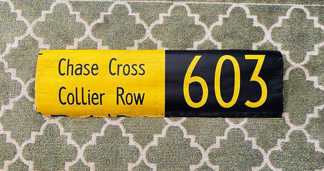 RARE VINTAGE LONDON bus destination blind 1985 “CHASE CROSS” £8.00 ...