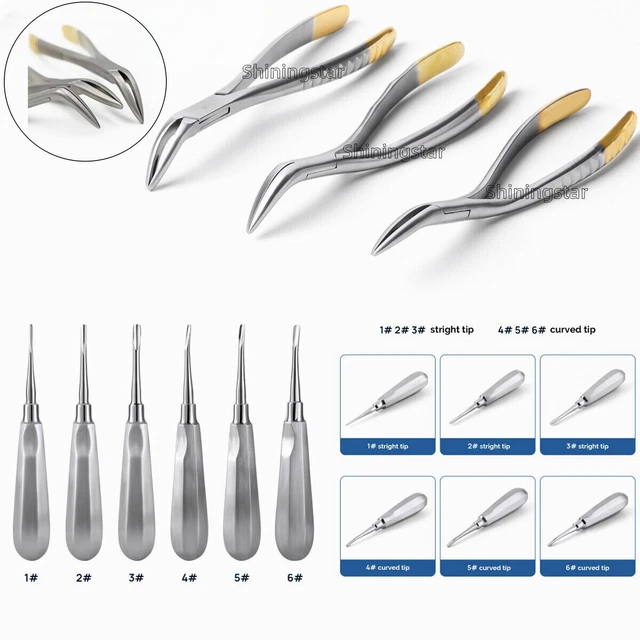 DENTAL TOOTH EXTRACTION Forcep Plier Elevator Root Tip Extractor ...