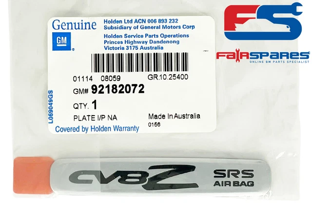 NOS VZ HOLDEN CV8-Z Monaro "CV8 Z SRS " Left Front Passengers Dash ...