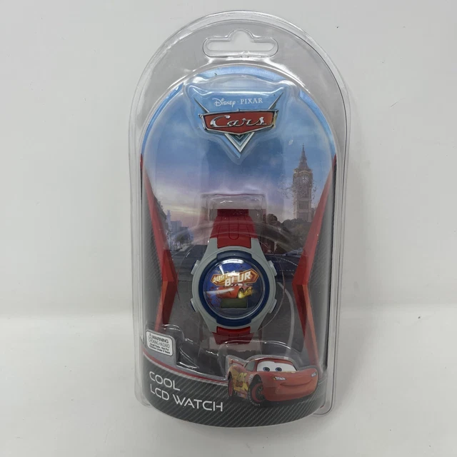 DISNEY PIXAR CARS Lightning McQueen LCD Watch ‘Just A Blur’ NEW $9.95 ...