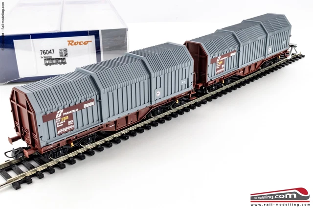 ROCO 76047 - H0 1:87 - Set 2 Waggons Neuware FS Teleskop Modell Shimmns ...