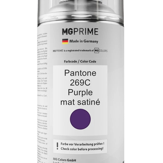 PANTONE 269C PURPLE mat satiné acrylique bombe aérosol 2C 400ml séchage ...