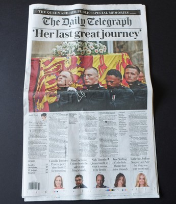 DAILY TELEGRAPH UK Newspaper QUEEN ELIZABETH II DEATH 12th Sept 2022 $4 ...