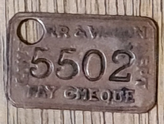 G.W.R BRITISH RAILWAY Carr & Wagon Dept 5502 Pay Check Token Brass (3 ...