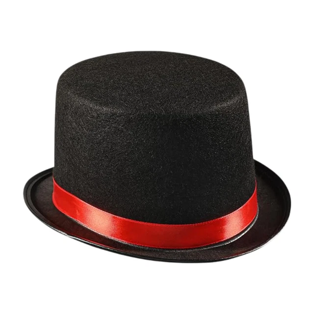 BLACK TOP HAT Fancy Dress Headwear Magician Hat for Club Wedding Rave ...