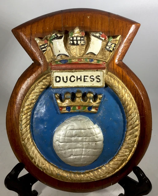HMS “DUCHESS” PLASTER SHIPS CREST - British Royal Navy Shield Wall ...