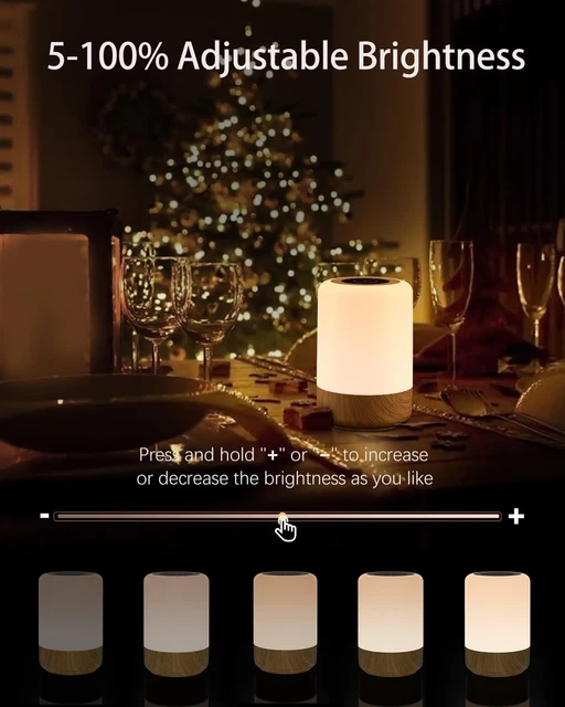 DIMMABLE NIGHT LIGHT, Touch Rechargeable Table Lamp Battery Operated £ ...
