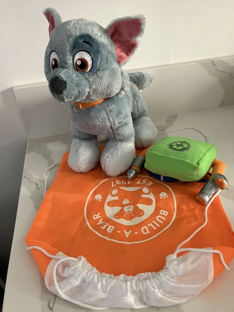 RARE BUILD A Bear Rocky Paw Patrol Plush Soft Toy With Pup Pack ...