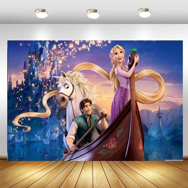TANGLED RAPUNZEL BACKDROP Kids Birthday Party Background Decor Photo ...