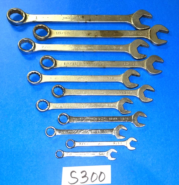 MAC TOOLS 11 Piece Sae. Combination Wrench Set 12 Point 3/8 To 1 Inch ...
