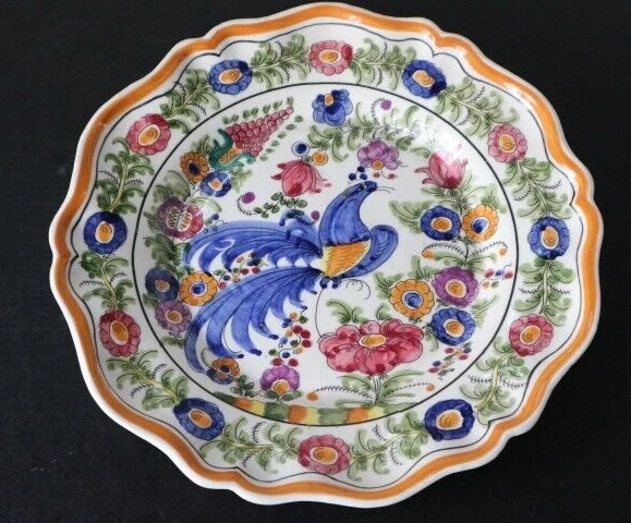 ANCIENNE ASSIETTE EN faience ceramique OISEAU signée A.M ? TURQUIE ...