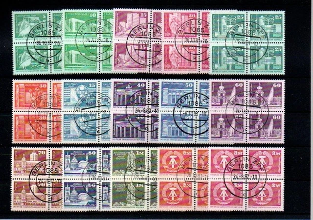 DDR FREIMARKEN Aufbau in der DDR Viererblock Satz gestempelt Lot801 EUR ...