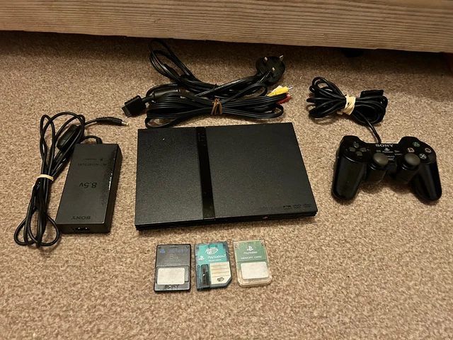 CONSOLE MINCE PS2 PAL SCPH-77003 + DVD Swap Magic + 3 cartes mémoire 8 ...