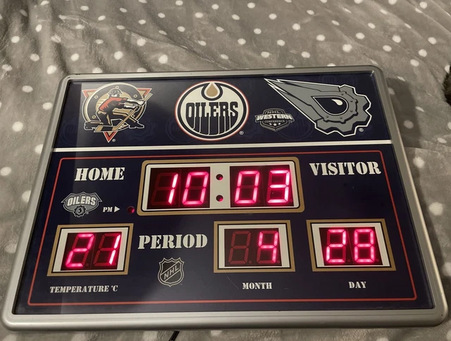 VINTAGE NHL EDMONTON Oilers Scoreboard Clock $89.00 - PicClick CA