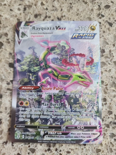 POKÉMON JCG RAYQUAZA VMAX Evolving Skies 218/203 Holo Secret Rare EUR 114,86 - PicClick FR
