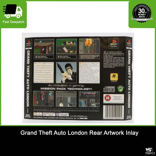 REAR BOX ART Artwork Inlays For PS1 Grand Theft Auto London Game £6.97 ...