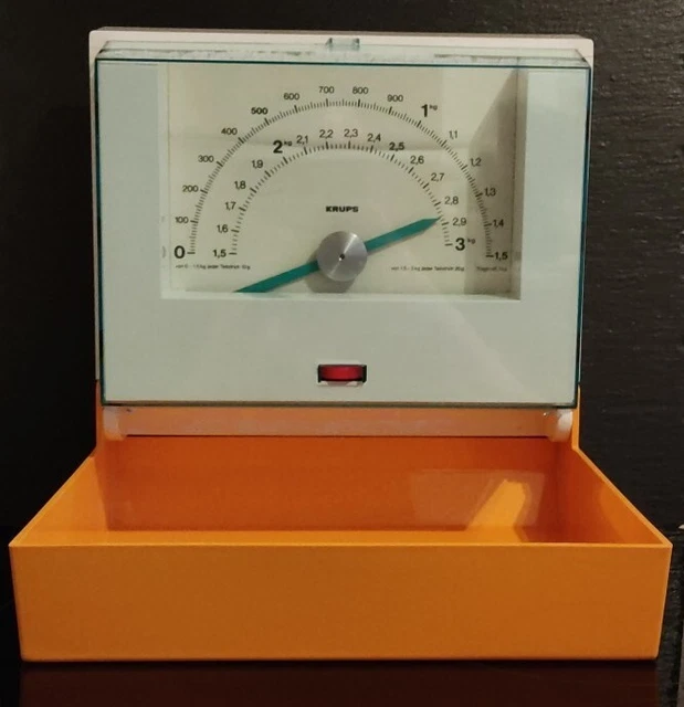 RETRO KRUPS WAAGE bis 3kg 20g Skala Orange Wandwaage Küchenwaage S1387 ...