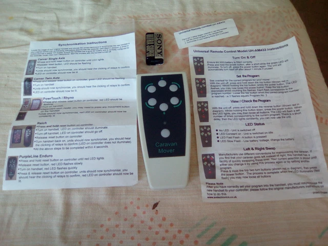 CARAVAN REMOTE CONTROL Universal Mover Hand set UH-AM433 £51.00 ...