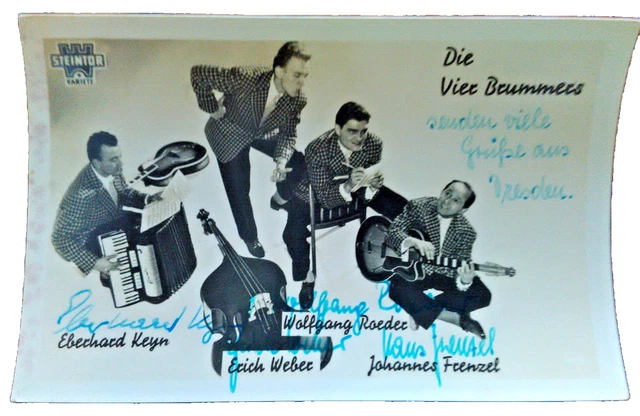 ANTIKE STARFOTO-ORIGINAL-AUTOGRAMMKARTE &DIE Vier Brummers", 50er Jahre ...