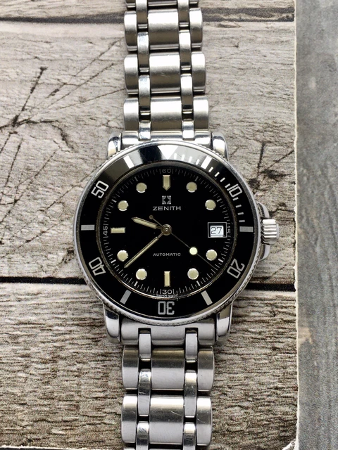 VINTAGE 1990 ZENITH Raimbow Diver Sub 39 Mm Steel Ref. 02.0370.462 Eta ...