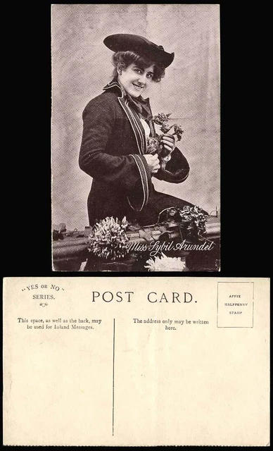 EDWARDIAN ACTRESS MISS Sybil Arundel with Flowers & Hat Old Postcard Lady Woman £4.99 - PicClick UK
