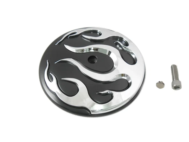 ENJOLIVEUR FILTRE AIR Nettoyant Trim Cover Insert Flames Pour Harley ...