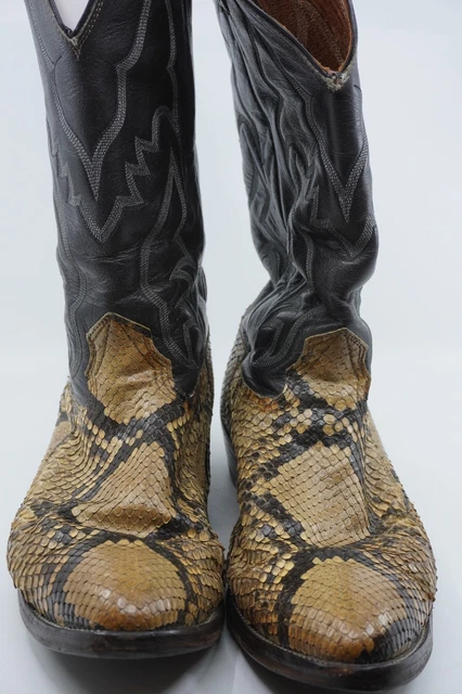 NOCONA PYTHON SNAKESKIN Leather Boots Men's Sz 12 EE Cowboy Western ...
