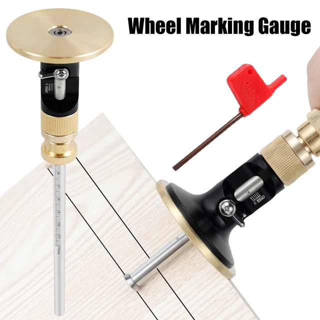 WOOD SCRIBE TOOL 2 In 1 Wheel Marking Gauge with Scale Heavy-Duty grpBA ...
