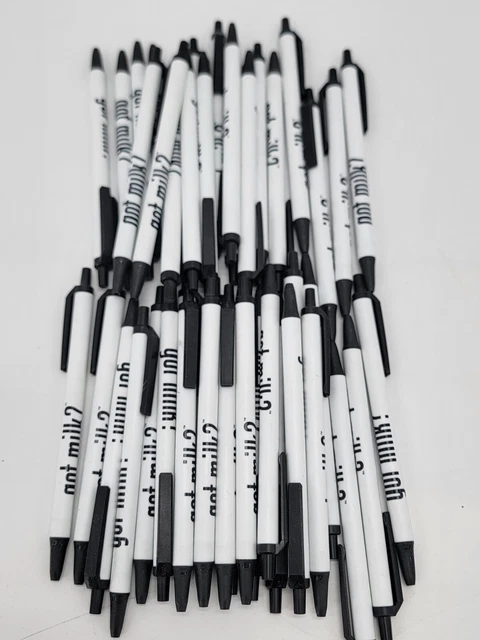 VINTAGE GOT MILK? Advertisement Writing Pen Black Ink Lot of 43 White £ ...