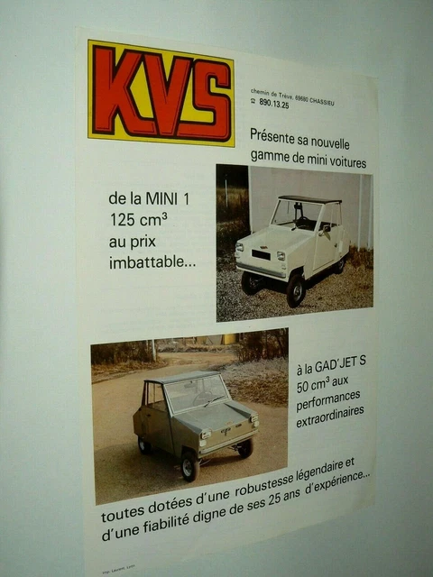 PROSPECTUS VOITURETTE KVS Chassieu Microcar catalogue brochure prospekt ...