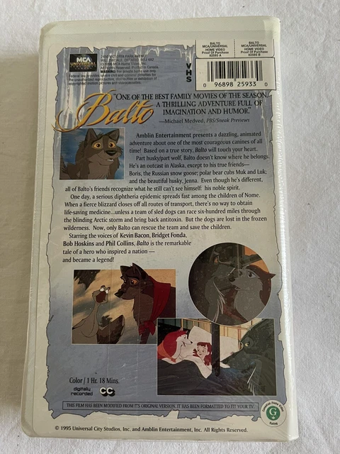 BALTO (VHS, 1996, Clamshell) MCA Universal Home Video NEW SEALED ...