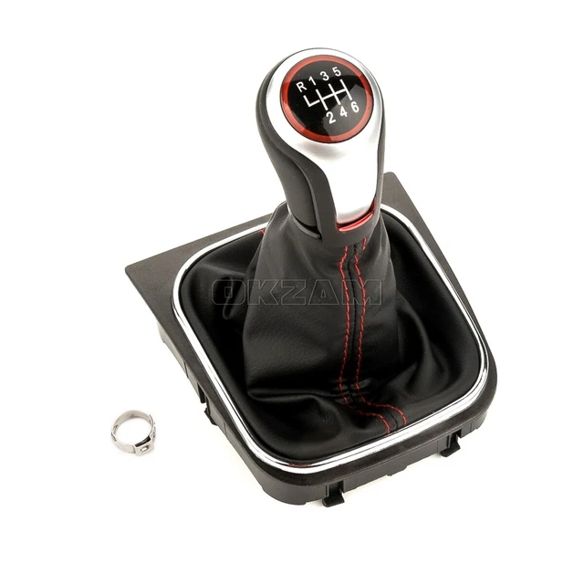 SCHALTKNAUF GRIFF SCHALTSACK 6-Gang manuell rot 1K0711113CG für VW ...