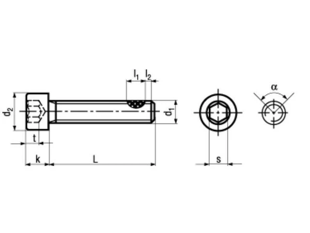 DIN 912/ISO 4762 Zylinderschraube, TufLok® Fleck beschichtet, Edelstahl ...
