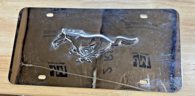 FORD MUSTANG 3D Pony Brushed Stainless Steel Auto License Plate $50.76 ...