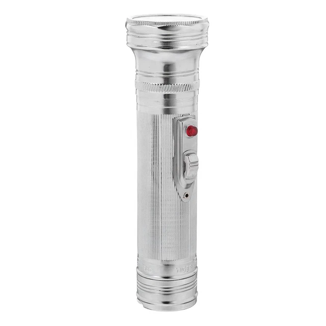 BATTERY OPERATED METAL Flashlight Vintage 80s Hand Held Torch Portable ...