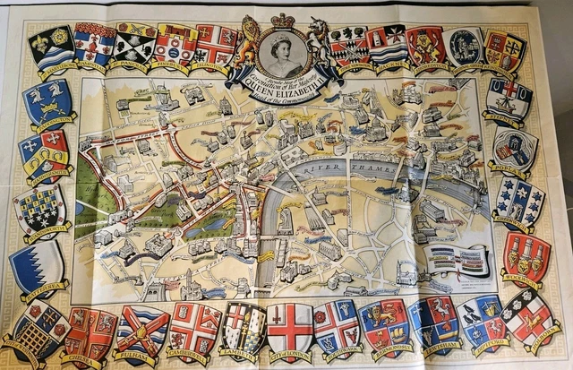 MAP OF THE Route Of The Coronation Of Her Majesty Queen Elizabeth, 1953 ...