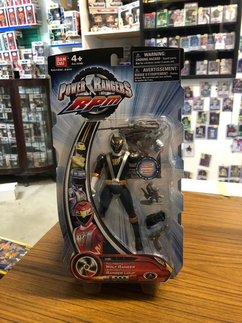 FIGURINE ARTICULÉE BANDAI Power Rangers RPM Full Throttle noir Wolf ...