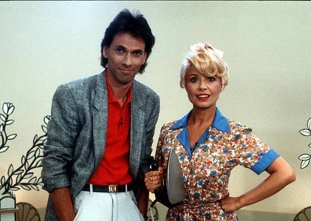 HUGO EGON BALDER, Ingrid Steeger, ZDF show Ruckshow on in Be - 1985 Old ...