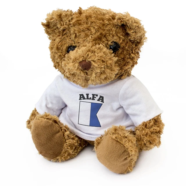 ALFA (ICS NAUTICAL SIGNAL) - Teddy Bear - Naval Maritime Flag Gift ...