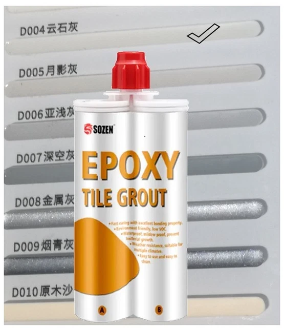 STONE GREY Epoxy Resin Tile Grout Walls & Floors Waterproof Flexible ...