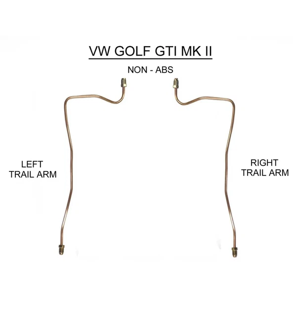VW GOLF MK2 Gti Pre-Bent Copper Brake Pipe Line Set Rear Trail Arm Axle ...