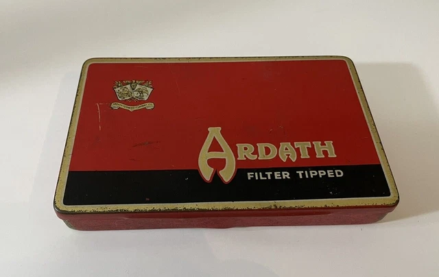 VINTAGE 30 ARDATH Filter Tipped Cigarette Tin Red & Black ARDATH ...