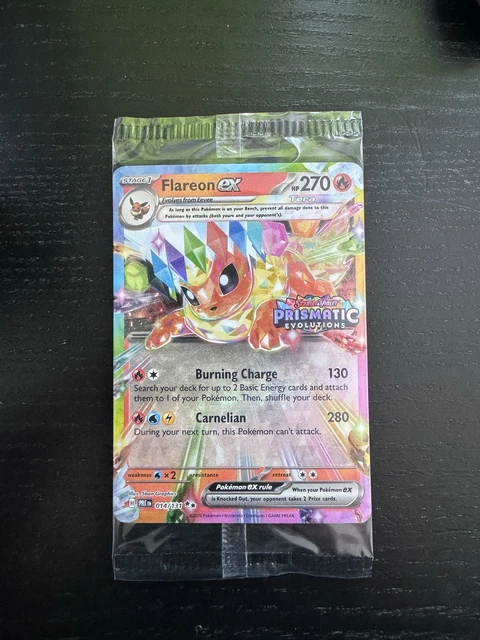 POKÉMON FLAREON EX Prismatic Evolutions Stamped stamp 014/131 - SEALED ...