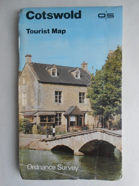 COTSWOLD OS ORDNANCE Survey Tourist Map, 1983 One inch To Mile Folding ...