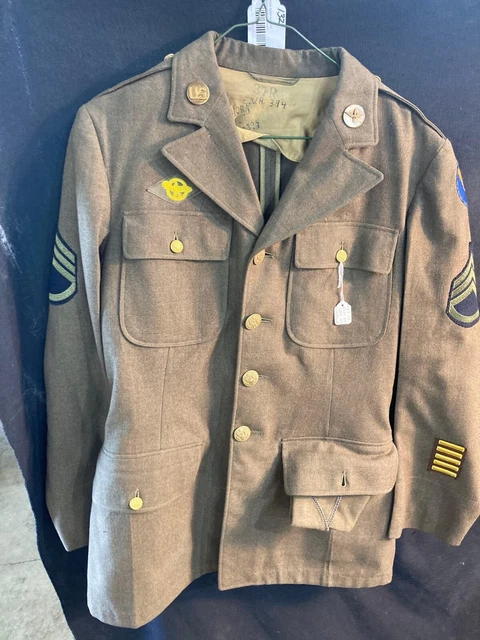 WW2 US ARMY Air Forces Uniform Jacket TO VAN HORN E.V.H 394 Staff ...