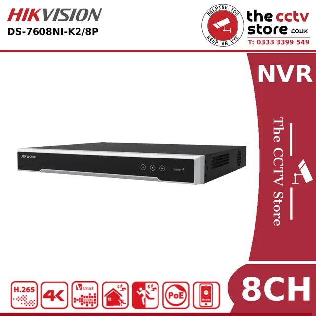 8MP HIKVISION NVR DS-7608NI-K2/8P With 8 PoE Ports Channel IP CCTV NVR ...