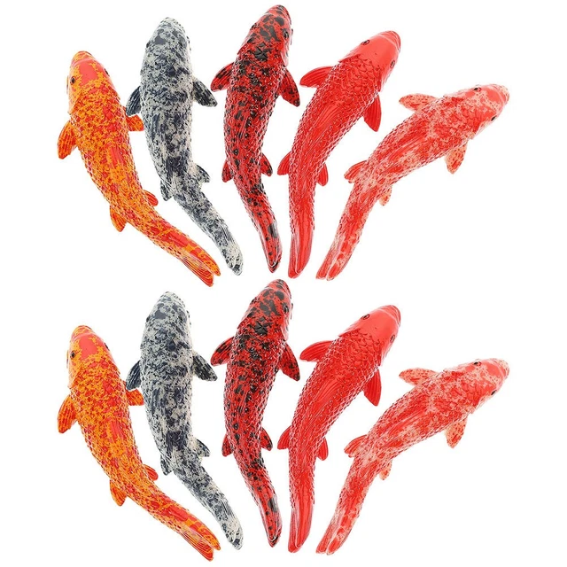 10PCS FAKE AQUARIUM Rubber Fish Fake Goldfish Artificial Fish For ...